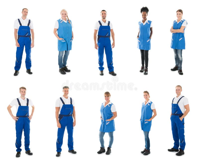 Set of Janitors stock image. Image of female, cleaner - 213848991