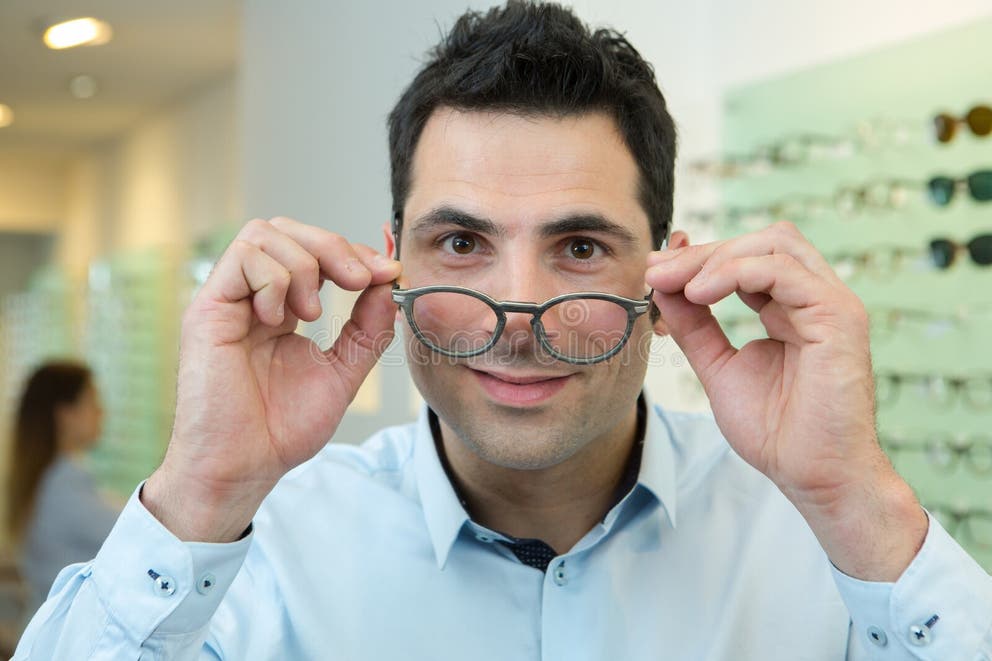 Portrait Confident Optician Standing in Store Stock Image - Image of ...