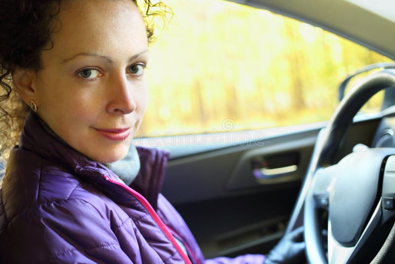 Portrait of a Confident Woman Driving a Stock Image - Image of face ...