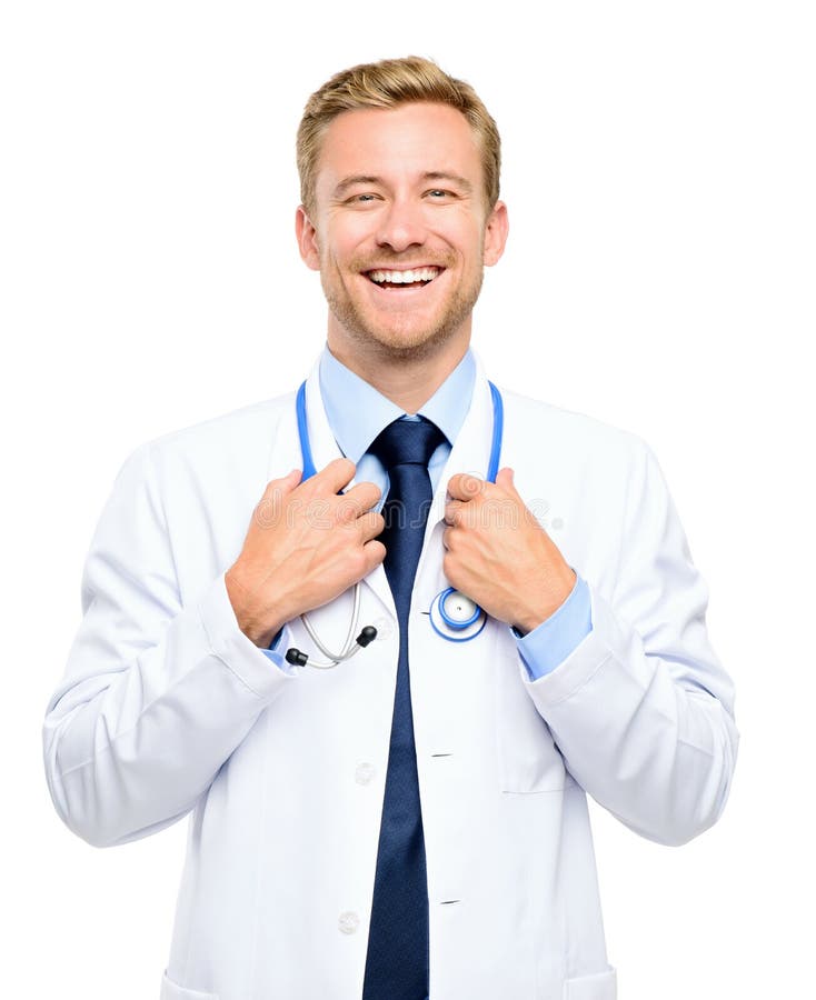 Portrait Confident African American Female Doctor White Backgrou Stock ...