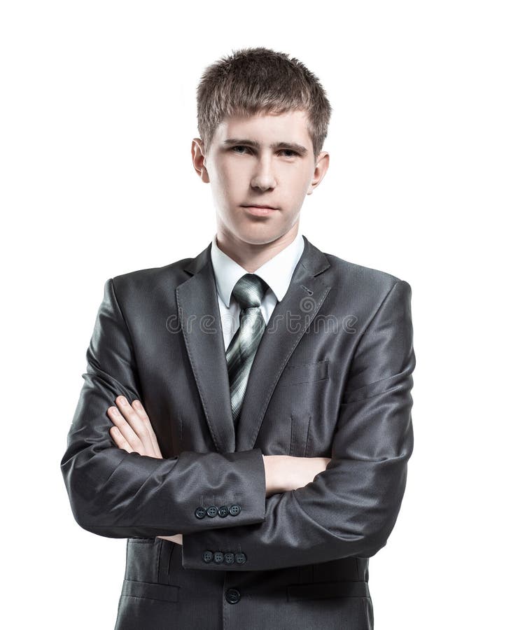Portrait of a Confident Young Man. Isolated on White Background Stock ... Portrait of a Confident Young Man. Isolated on White Background Stock ...