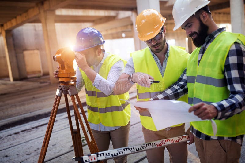 Portrait of Construction Engineers Working on Building Site Stock Image ...