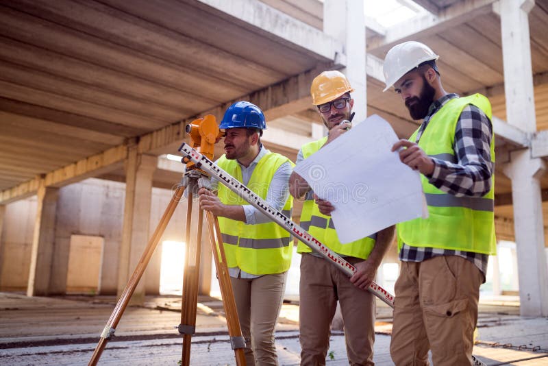 Portrait of Construction Engineers Working on Building Site Stock Image ...