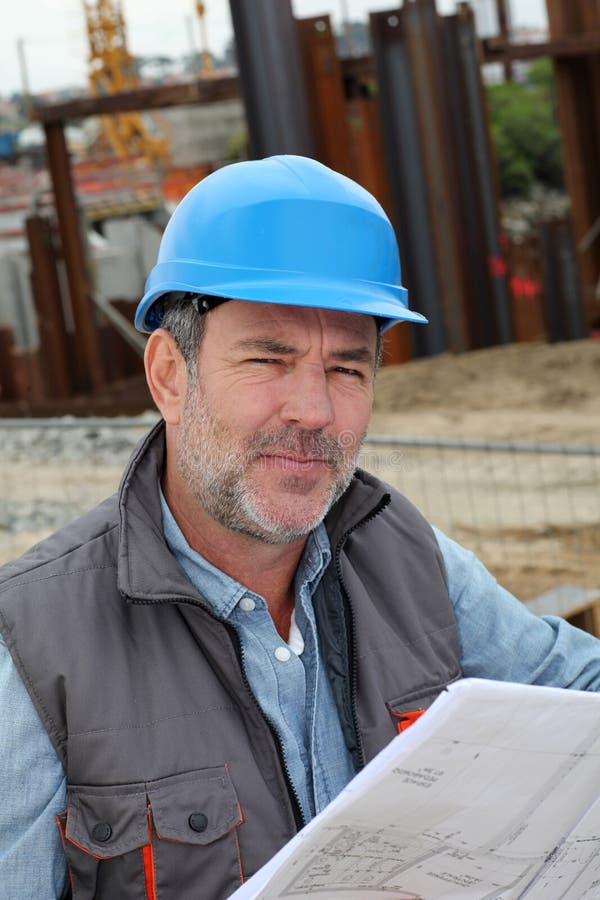Portrait of Construction Manager Stock Image - Image of architecture ...