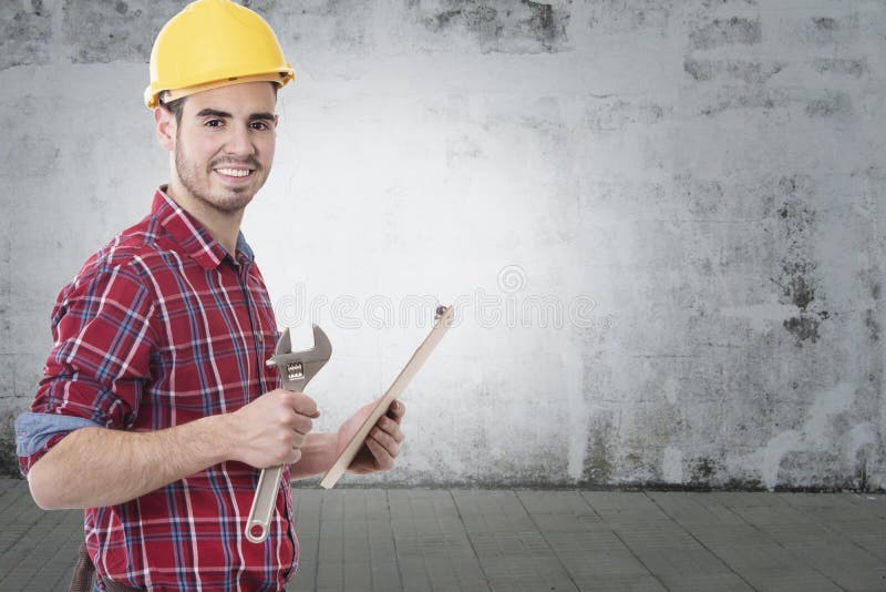Portrait of Construction Professional with Tool Stock Image - Image of ...