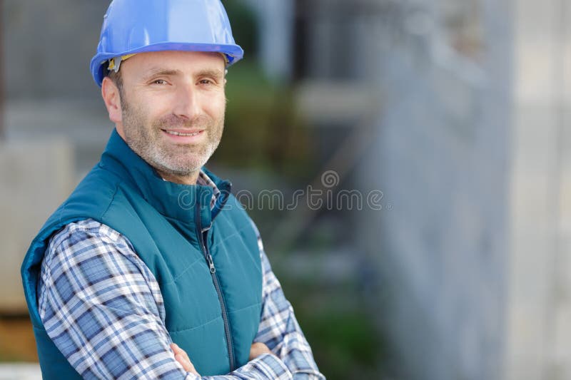 Portrait Portrait Construction Worker Stock Image - Image of builder ...