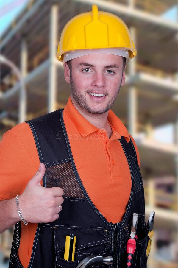 Portrait of Construction Worker Stock Image - Image of people, building ...