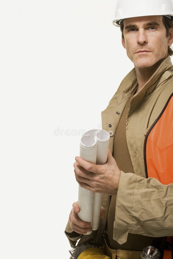 Portrait of a Construction Worker Stock Image - Image of caucasian ...