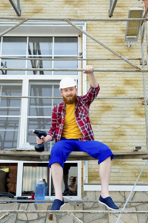 Portrait of Construction Worker Stock Photo - Image of people, house ...