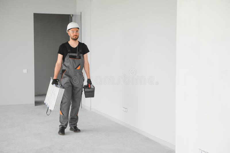 Portrait of Construction Worker on Building Site Stock Photo - Image of ...