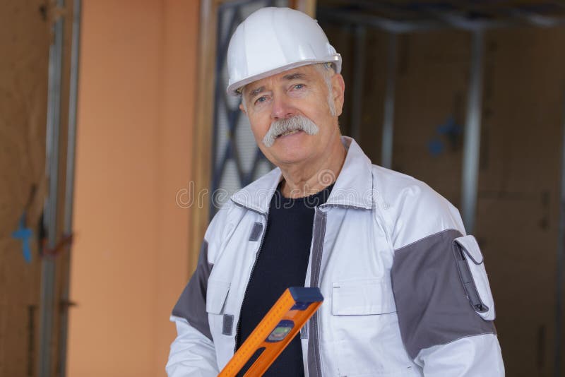 Portrait Construction Worker on Building Site Stock Image - Image of ...