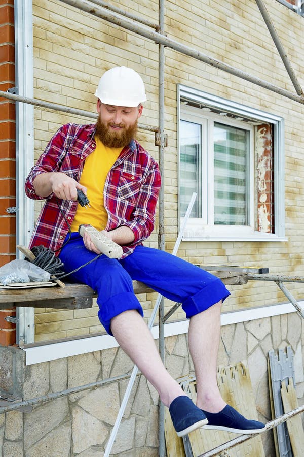 Portrait of Construction Worker Stock Image - Image of high, industry ...