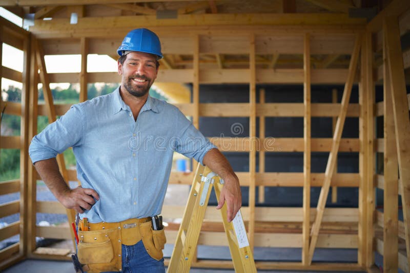 Portrait of Construction Worker Smiling and Looking at Camera, Diy Eco ...
