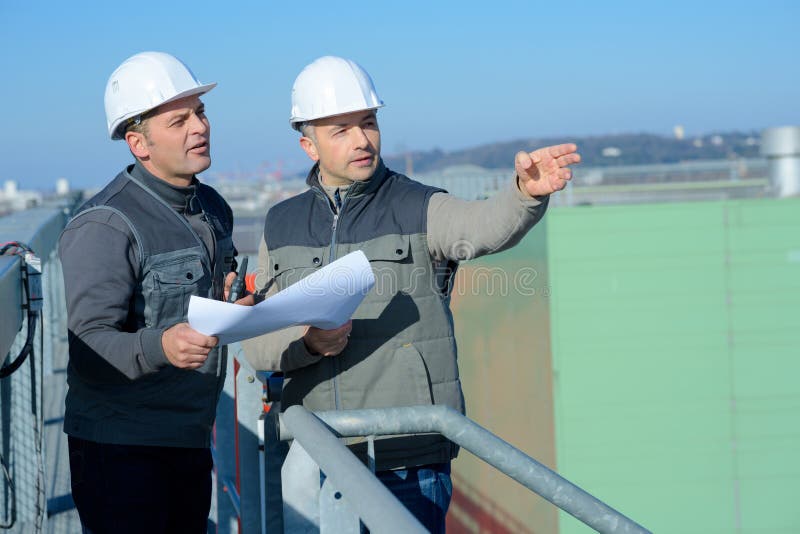 Portrait Construction Workers Outside Stock Image - Image of male ...