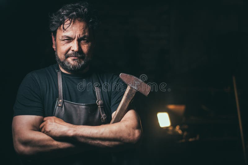 Forge, Blacksmith`s Work, Hot Metal Stock Image - Image of retro ...