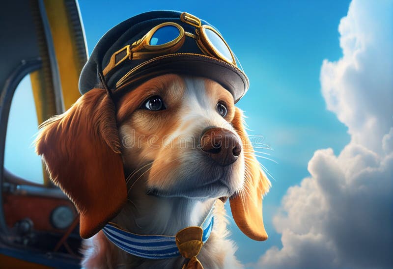 Portrait of a Cool Dog in Pilot Glasses. AI Genarated Stock ...