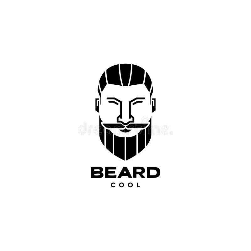 Portrait Cool Man Bearded and Hairstyle Logo Stock Vector ...