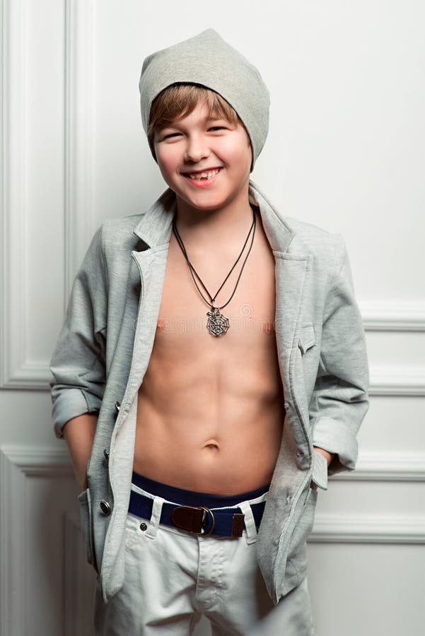 Portrait of Cool Young Stylish Boy Sitting Stock Photo - Image of loft ...