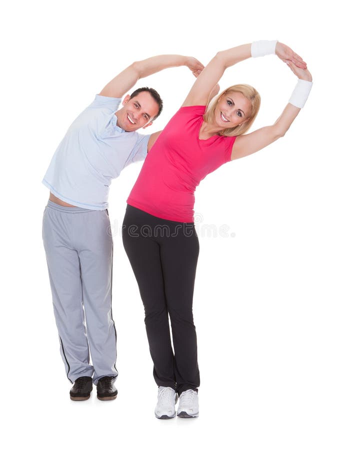 Portrait of Couple Exercising Stock Photo - Image of athletic ...