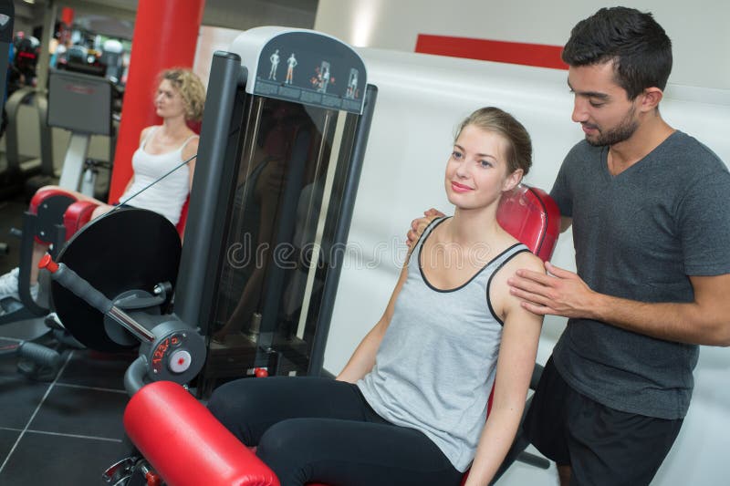 Portrait couple in gym stock image. Image of muscular - 318445795