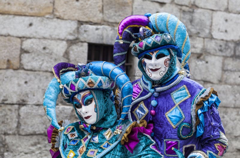 Portrait of a Couple of Jesters Editorial Photo - Image of carnival ...