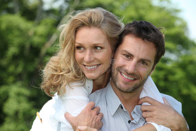 Portrait of a Couple Outdoors Stock Photo - Image of break, blonde ...