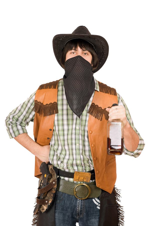 Portrait of cowboy stock image. Image of glass, belt - 23854965