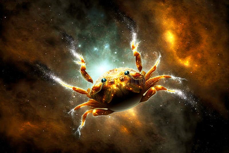 Portrait of Crab Flying in Space Stock Illustration - Illustration of ...