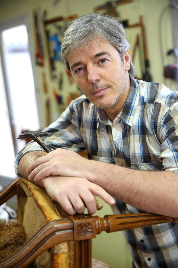 Portrait of Craftsman at Workshop Stock Photo - Image of european ...