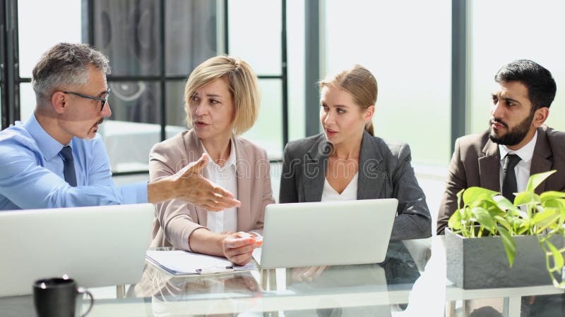 Portrait of Creative Business Team Using Laptop Stock Image - Image of ...