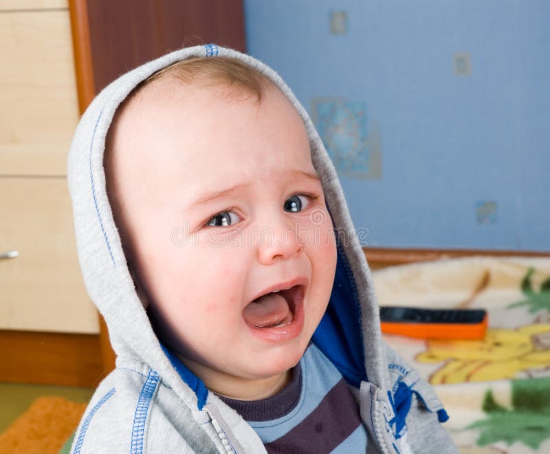 Portrait of crying baby stock photo. Image of family, cranky - 8646312