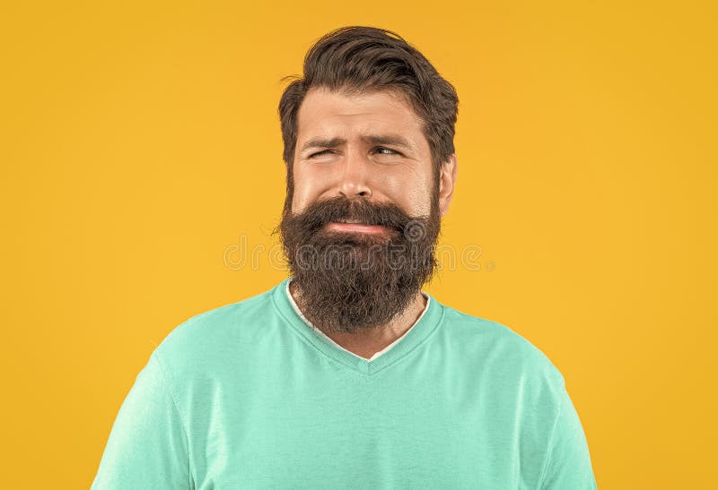 Portrait of Crying Bearded Guy on Background. Portrait of Bearded Guy ...