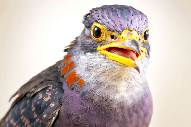 Portrait of Cuckoo Smiling with All His Teethon a White Background ...