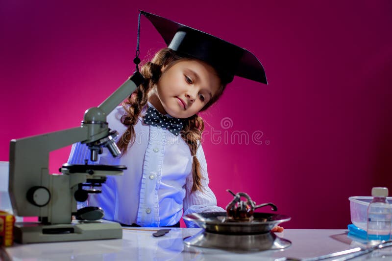 Curious Scientist Experimenting in Laboratory Stock Photo - Image of ...