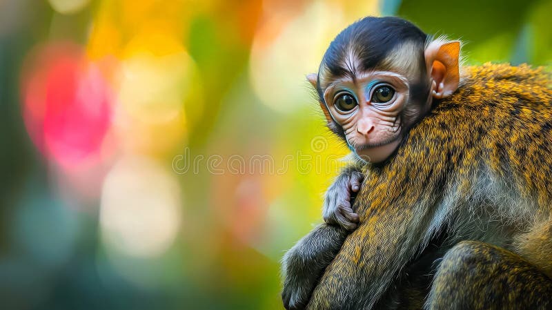 Portrait of a Curious Monkey Stock Photo - Image of green, wildlife ...