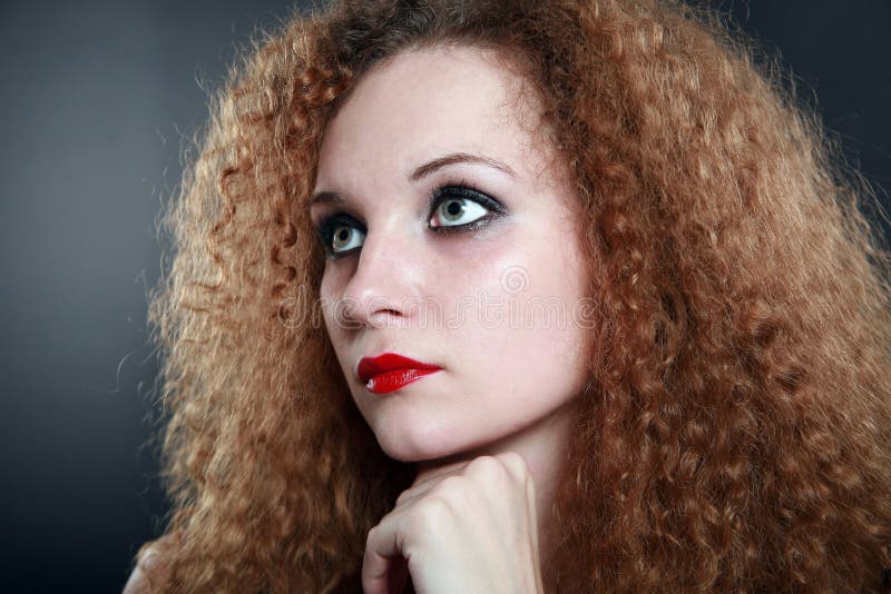 Portrait of a curly girl stock photo. Image of natural - 25102440