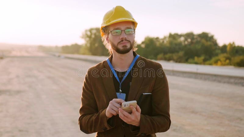 Supervisor Using Modern Gadget for Work at Site Stock Footage - Video ...