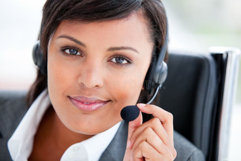 Portrait of a Customer Service Agent Stock Image - Image of ambitious ...