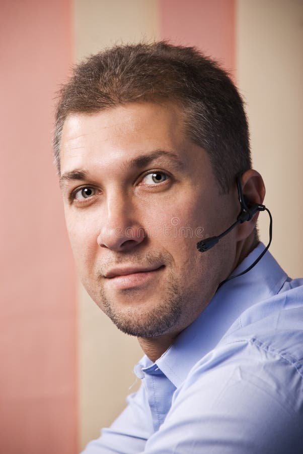 Portrait of Customer Service Beard Man Stock Photo - Image of friendly ...