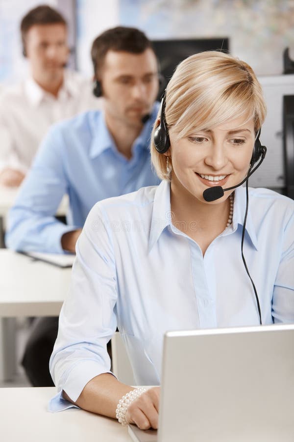 Portrait of Customer Service Operator Stock Image - Image of bright ...