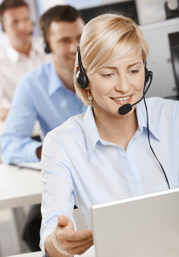 Portrait of Customer Service Operator Stock Image - Image of group ...