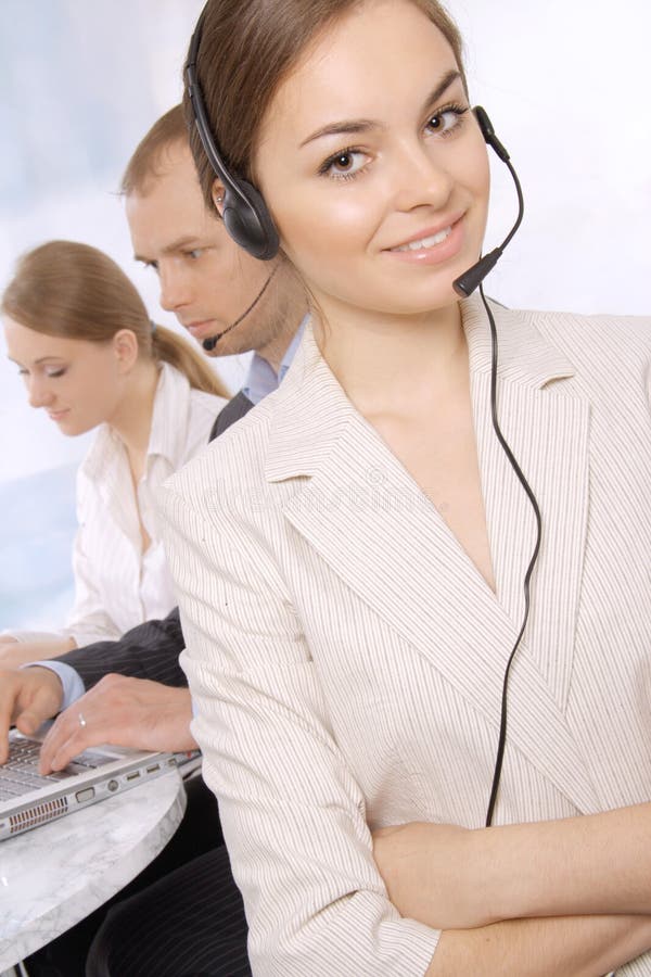 Similing Business Customer Service Team Stock Photo - Image of call ...