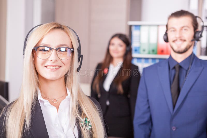 Portrait of Customer Support Line Worker Stock Image - Image of call ...