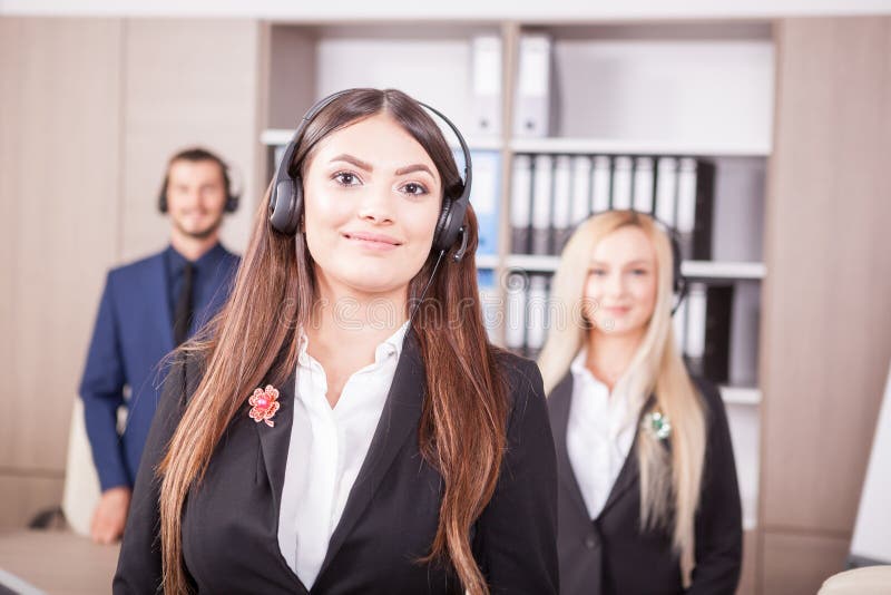 Portrait of Customer Support Line Worker Stock Image - Image of ...