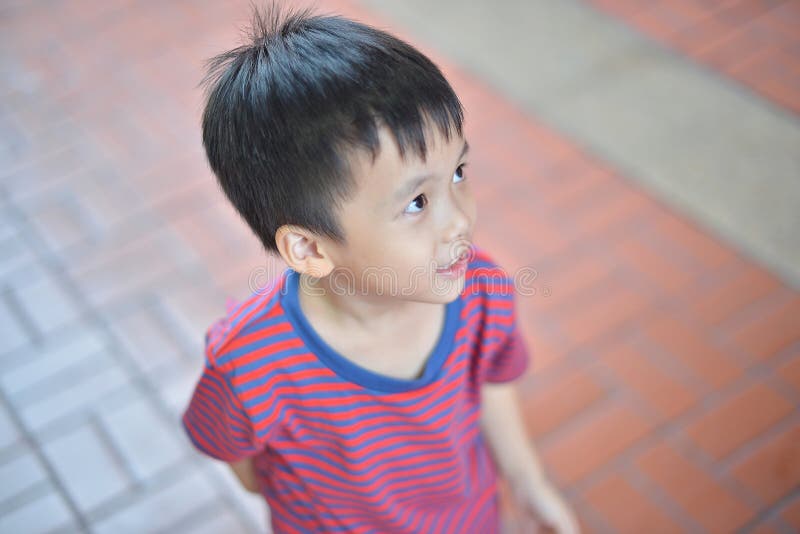 Portrait of Cute Asian Kid Smiling Isolated Stock Image - Image of ...