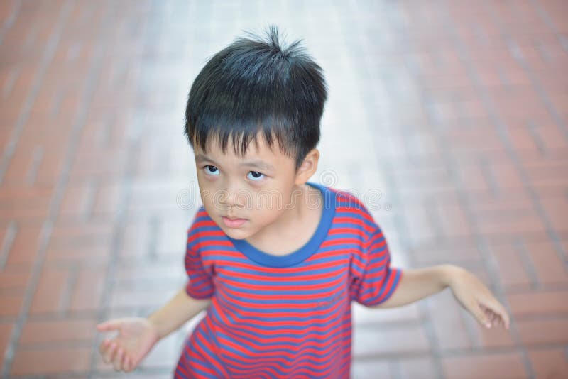 Portrait of Cute Asian Kid Smiling Isolated Stock Image - Image of ...