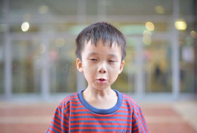 Portrait of Cute Asian Kid Smiling Isolated Stock Photo - Image of ...