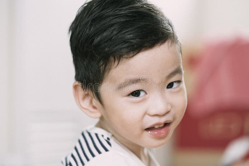 Portrait of Cute Asian Kid. Stock Photo - Image of education, thinking ...