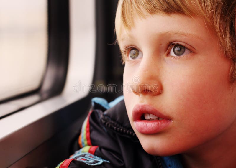 Portrait of Cute Autistic Boy Stock Photo - Image of ears, outdoots ...