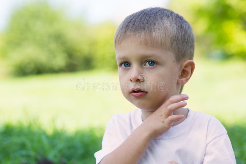 Portrait of Cute Boy in Profile. Stock Image - Image of little, profile ...